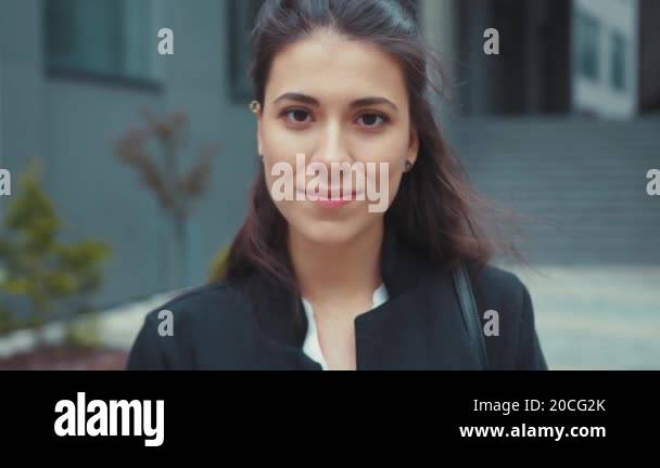 Portrait of gorgeous pretty young woman caucasian girl business ...