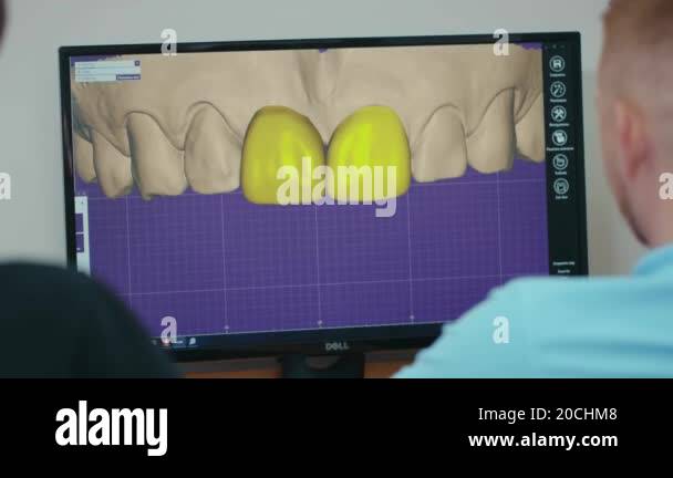 NEW YORK - April 5, 2020: Shot back dentist doctor checking showing on ...