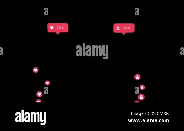 Social Media Counter. Social Media Icons with Animated Likes, Followers, Comments. Modern ...
