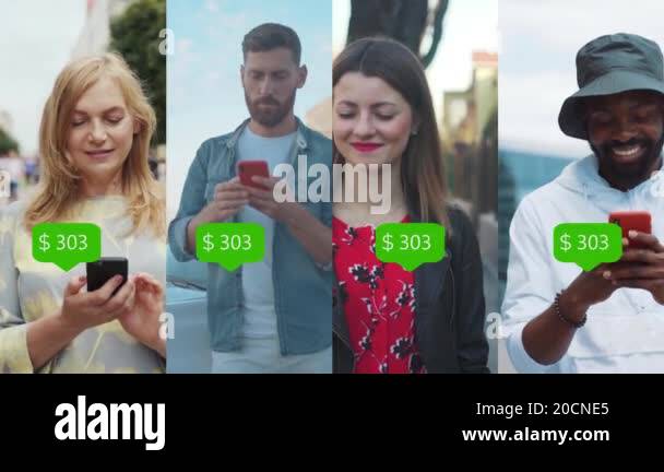 People Using the Mobile Phone. Multiscreen on People Using Smartphone ...