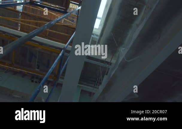 Building construction inside interior deserted old haunted ruins ...