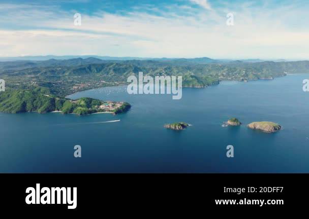 This aerial view showcases the beauty of Carrillo, Costa Rica, with its ...