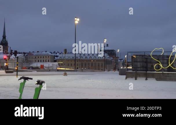 Stockholm, Sweden A view of the Slussen district downtown in the early ...