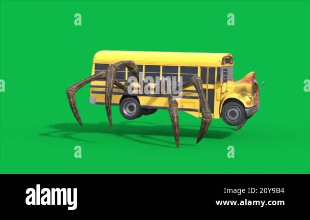 Green Screen School Bus Eater Monster Loop Side 3D Animations SCP ...