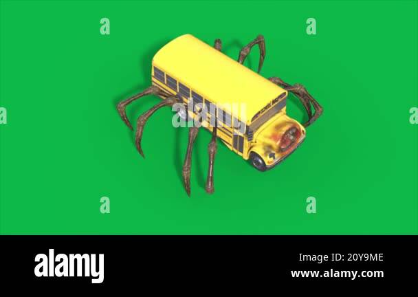 Green Screen School Bus Eater Monster Loop Top 3D Animations SCP ...