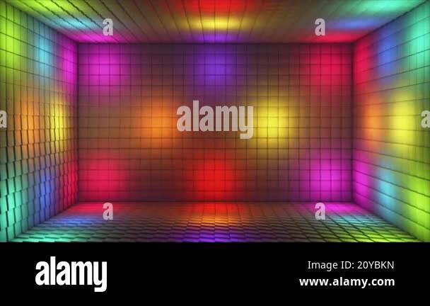 Broadcast Pulsating Hi-Tech Illuminated Cubes Room Stage, Multi Color ...