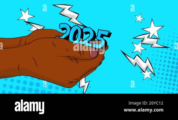 Cartoon, comic book human hands holding 2025. Retro video, comics pop ...