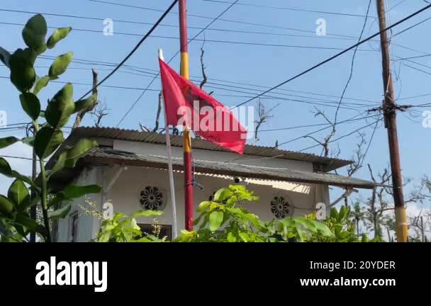 Semarang, Indonesia - January 1st 2024: PDI Perjuangan symbolic flag ...