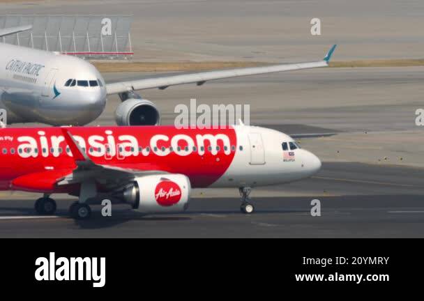 HONG KONG - NOVEMBER 10, 2019: Airplane Airbus A320, 9M-RAM of AirAsia ...