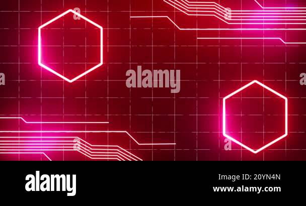 4K cool abstract digital data technology animated lines futuristic ...