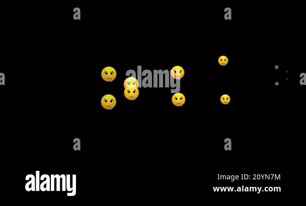 4K cool live reactions of sad emoji in an alpha channel. Social media ...