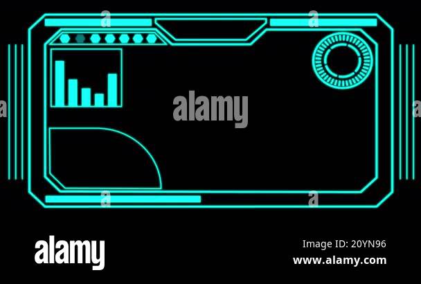 4K digital green color HUD futuristic background in Alpha Channel ...
