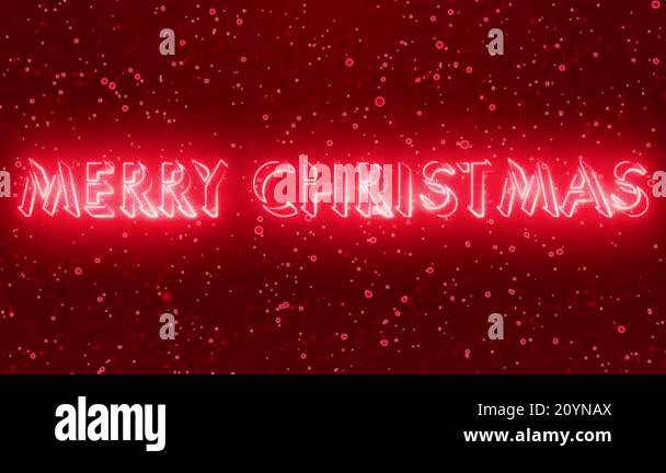 Neon color Merry Christmas text animation with neon color snow in 4K ...