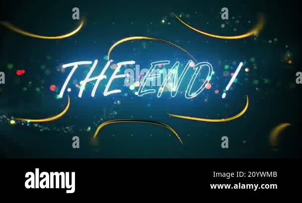 Modern style contemporary THE END typographic gold bg 4K. Cinema ...