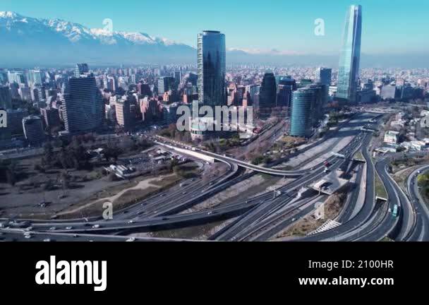 Santiago Skyline In Santiago Chile. Downtown City Landscape. Stunning ...