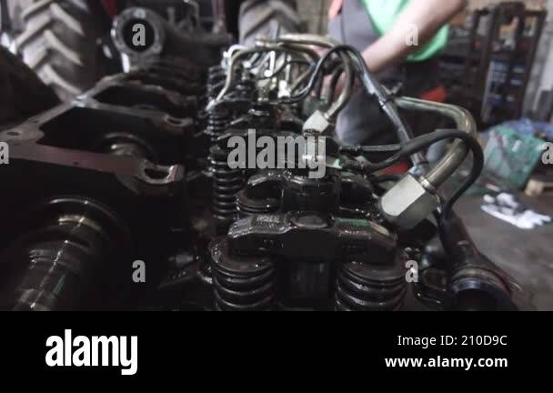 Diesel Engine Overhaul and Rebuild. Repair of the tractor engine Stock ...