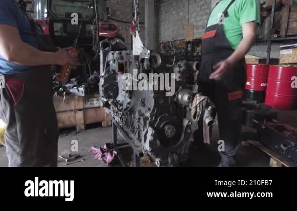 Diesel Engine Overhaul and Rebuild. Repair of the tractor engine Stock ...