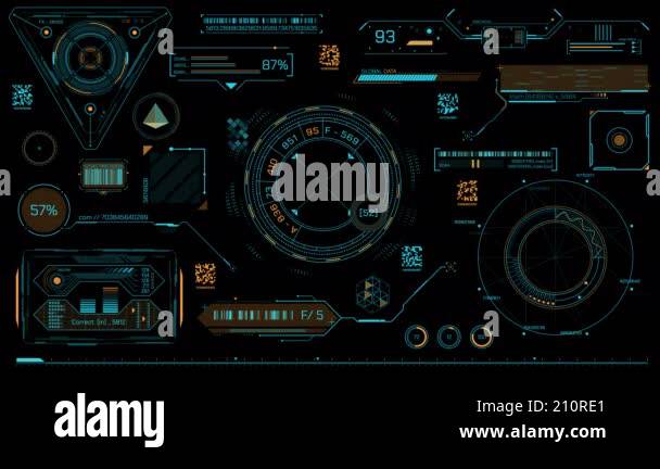 HUD elements for high technology interface, animated on alpha channel Stock Video Footage - Alamy