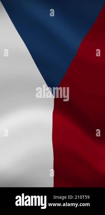 Czech Republic Waving Flag in Vertical Orientation. Realistic Flag ...