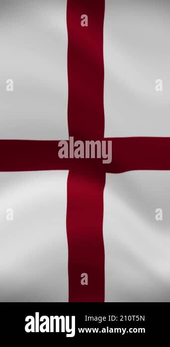 England Waving Flag in Vertical Orientation. Realistic Flag Animation ...