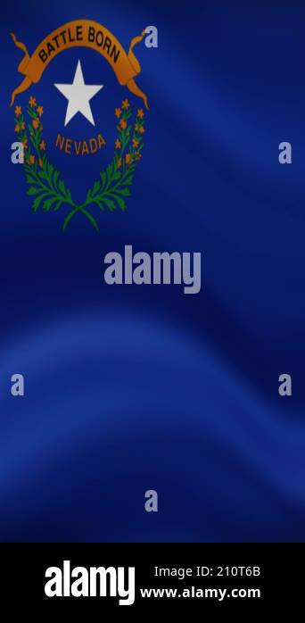 Nevada State Waving Flag in Vertical Orientation. Realistic Flag ...