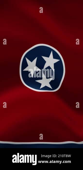 Tennessee State Waving Flag in Vertical Orientation. Realistic Flag ...