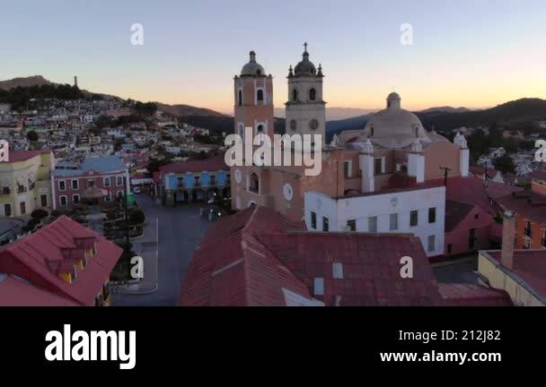 Aerial Drone Shot of Real Del Monte, Hidalgo, Mexico. Magic City near ...