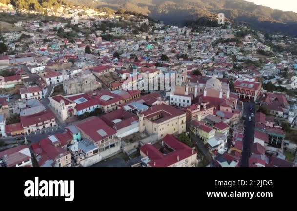Aerial Drone Shot of Real Del Monte, Hidalgo, Mexico. Magic City near ...
