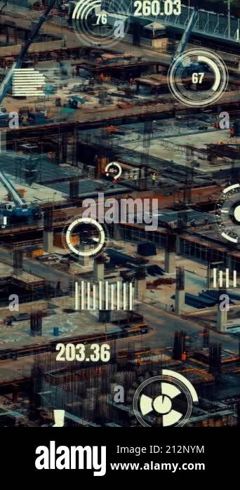 Construction technology concept with alteration graphic over ...