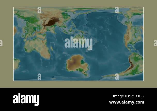 Great Australian Bight. Close-up on a colored elevation map in the ...