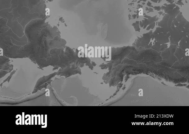 Chukchi Sea region on the background of a grayscale elevation map of ...