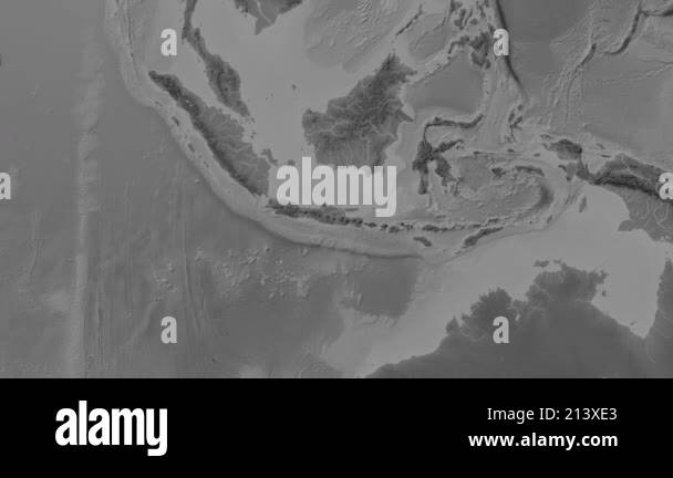 Java Sea region on the background of a grayscale elevation map of the ...