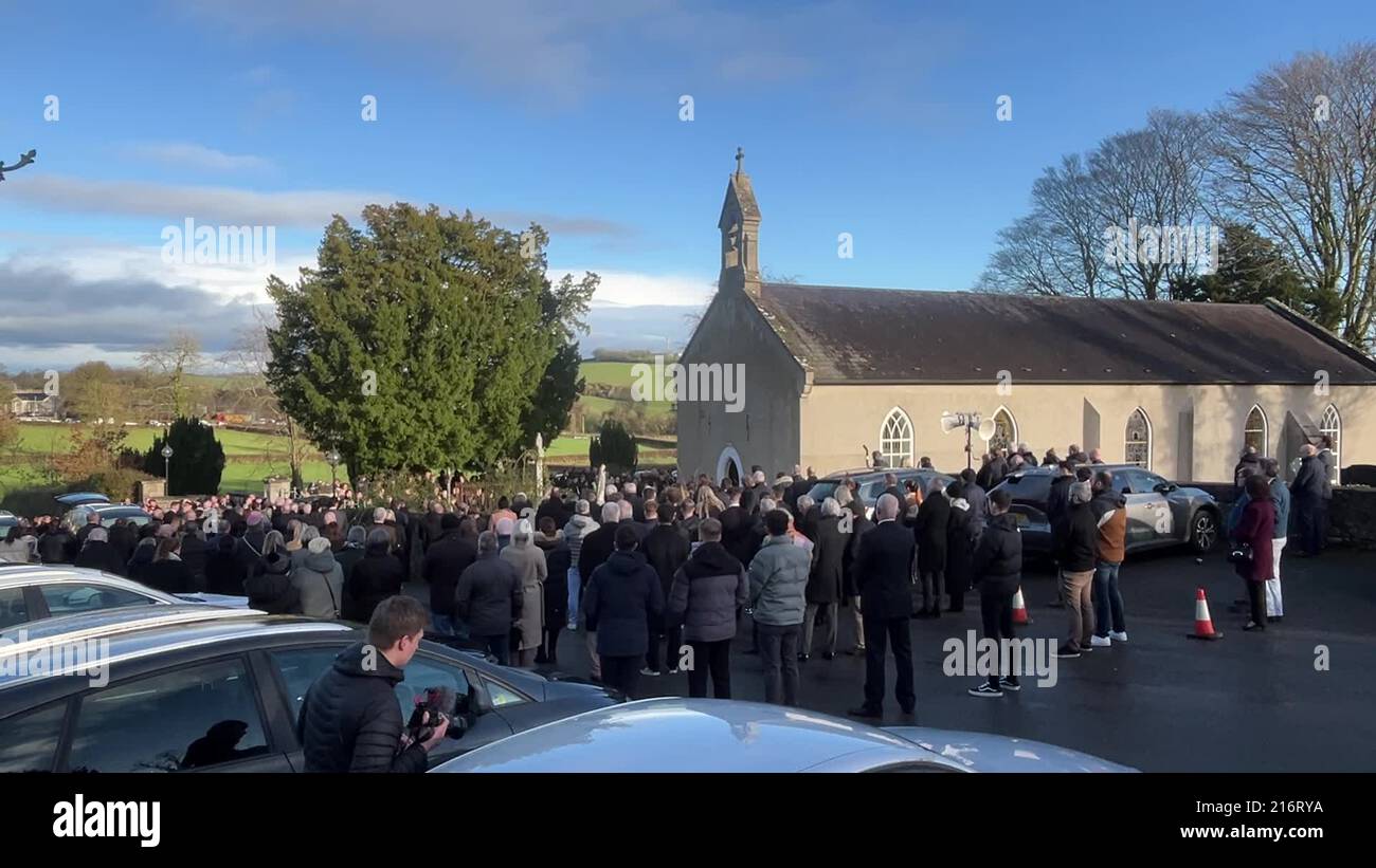 The funeral of father and son Peter and Loughlin Devlin Stock Video ...