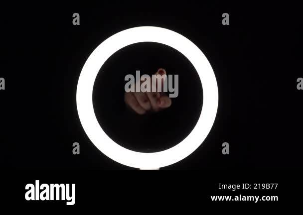 pack of gestures. female hands close-up make figures from fingers ...