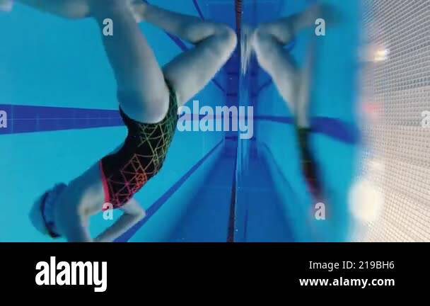 sportswoman of synchronized swimming in a tracksuit, in goggles for ...