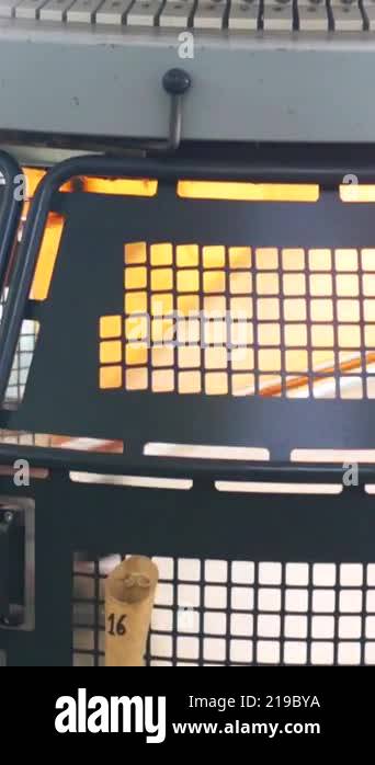 Vertical, Weaving of fabric on cars. Production of fabric from threads ...