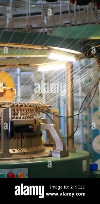 Vertical, Weaving of fabric on cars. Production of fabric from threads ...