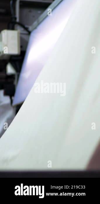 Vertical, Weaving of fabric on cars. Production of fabric from threads ...