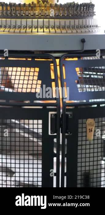 Vertical, Weaving of fabric on cars. Production of fabric from threads ...