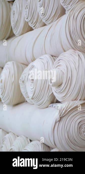 Vertical, Weaving of fabric on cars. Production of fabric from threads ...