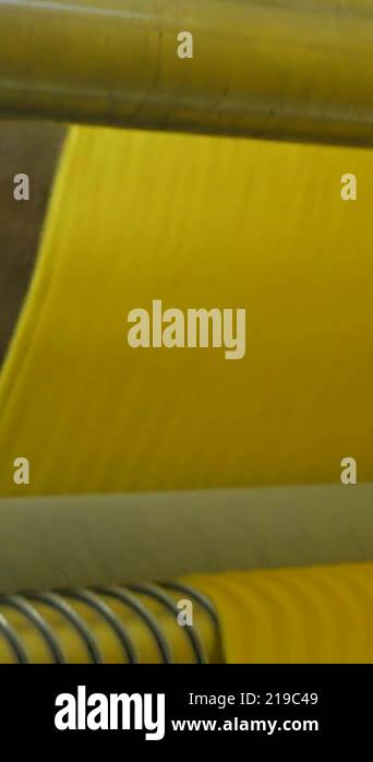 Vertical, Weaving of fabric on cars. Production of fabric from threads ...