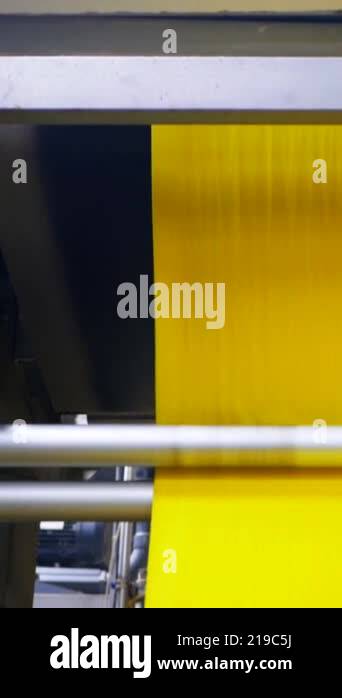 Vertical, Weaving of fabric on cars. Production of fabric from threads ...