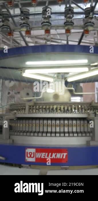 Vertical, Weaving of fabric on cars. Production of fabric from threads ...