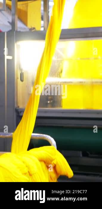 Vertical, Weaving of fabric on cars. Production of fabric from threads ...