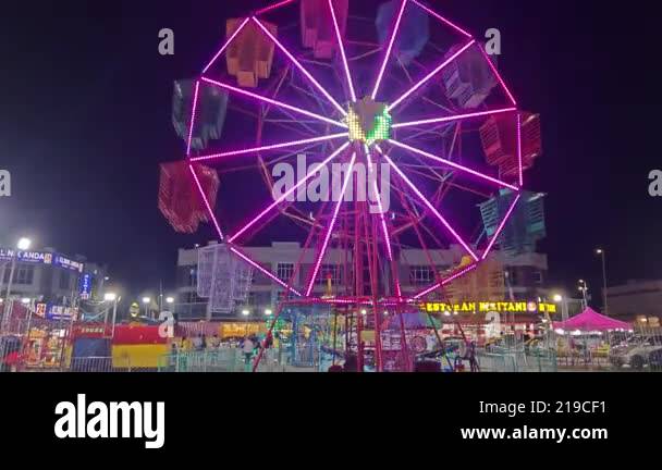 Perak, Malaysia. December 31, 2024: Colorful night scene on the variety ...