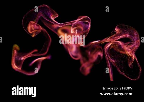 Fluid movement animated background. Colorful particles in the liquid ...