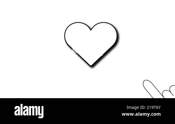 A hand clicking a like button. Like button animation. A hand clicking a ...