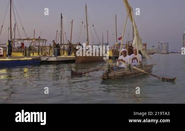 Katara14th traditional dhow festival in Doha Qatar Sunset Shot showing ...