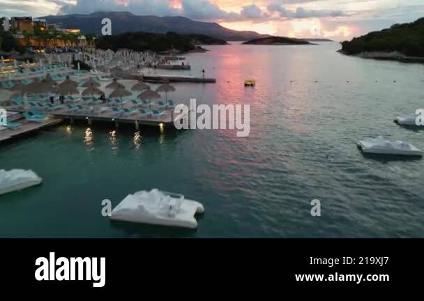 albania ksamil sea drone fly . High quality 4k footage Stock Video ...