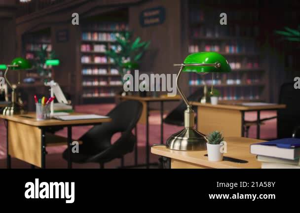 Empty heritage library filled with vintage decorations and refined ...